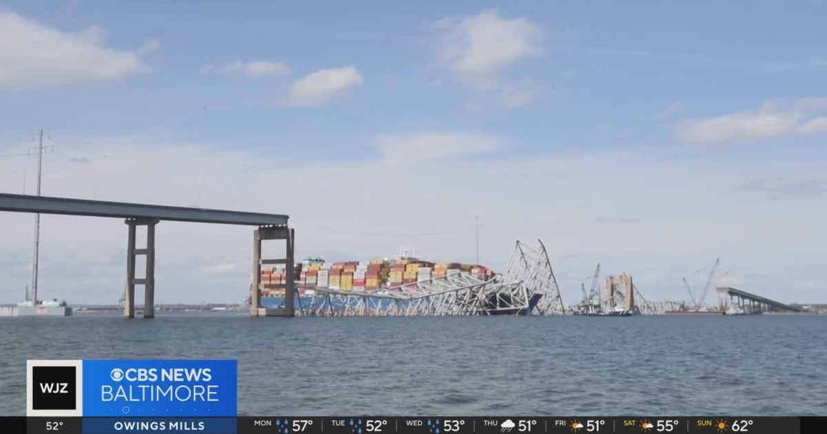 Crews assessing temporary channel for vessels around Key Bridge ...