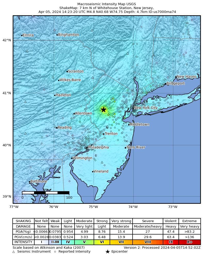 Earthquake maps show where seismic activity shook the Northeast today ...