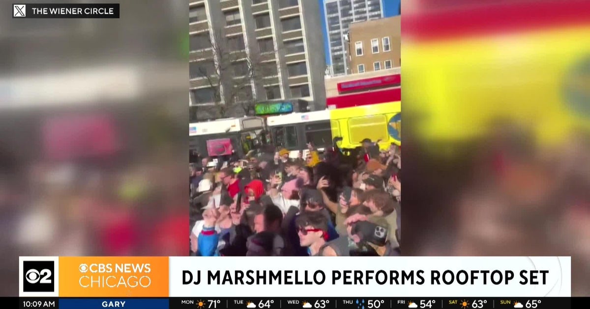 DJ Marshmello performs surprise rooftop concert at Chicago's Wiener's ...