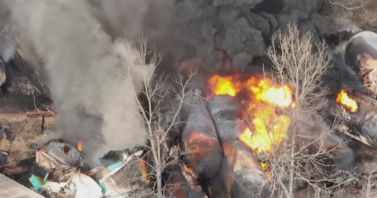 Officials conducting follow-up train derailment health surveys - CBS ...