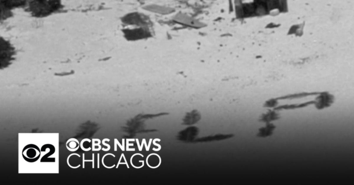 Castaways rescued after writing "help" with palm leaves - CBS Chicago