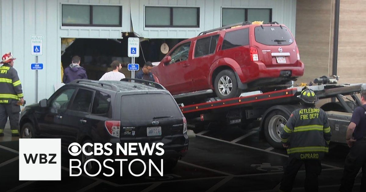 3 injured when SUV crashes into cannabis store - CBS Boston