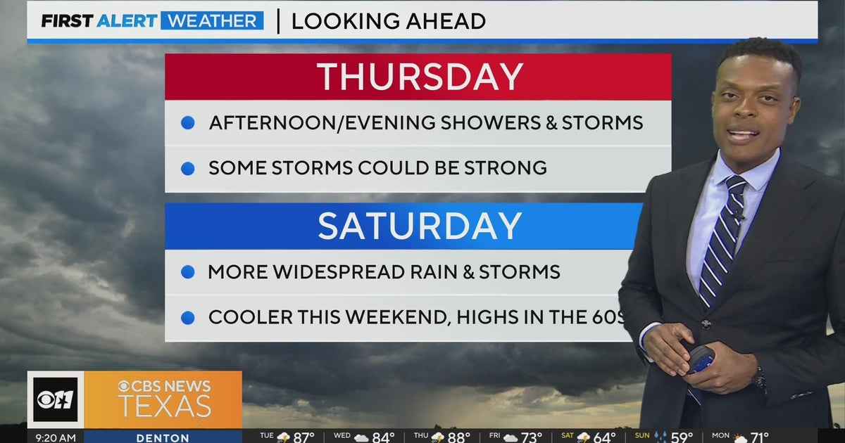 Severe storm chances return later this week - CBS Texas
