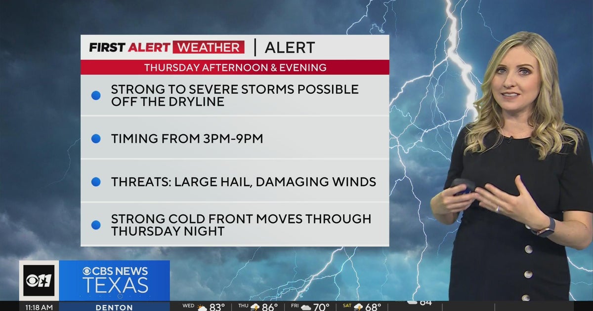 Strong, severe storms move in Thursday afternoon - CBS Texas
