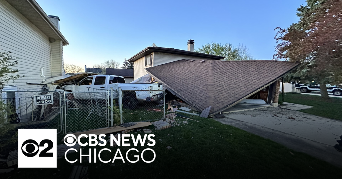 Car crashes into home, causing gas leak in Bartlett - CBS Chicago