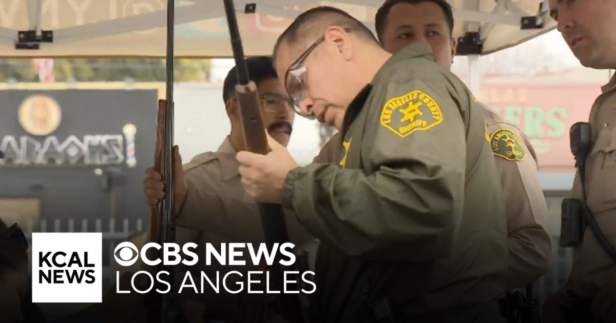 LASD hosts gun buyback event in Lynwood - CBS Los Angeles