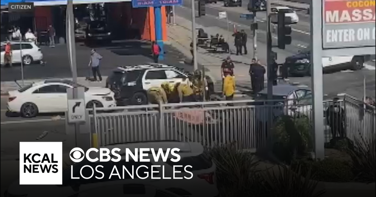 Pedestrian killed after crash involving LAPD officers - CBS Los Angeles