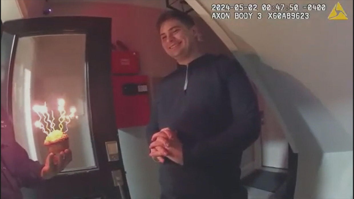 Boston police officers bring cake and sing "Happy Birthday" to man who ...