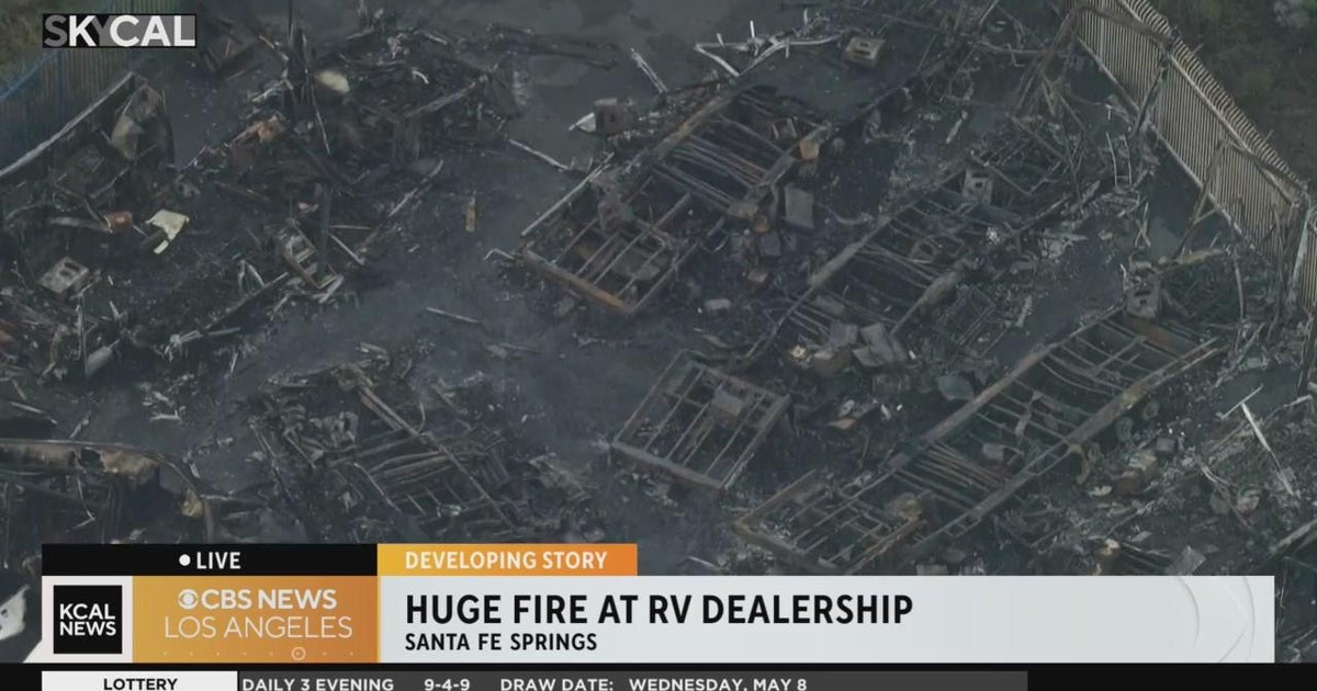 RV park left burned to ashes after fire tears through - CBS Los Angeles