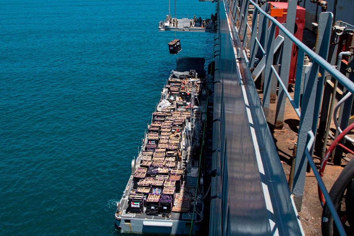 Aid starts flowing into Gaza Strip across temporary floating pier U.S ...