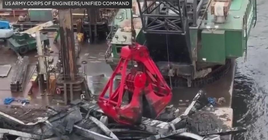 Crews transporting Dali to Seagirt Marine Terminal after refloat ...