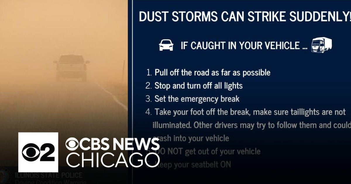 Dust storm closes part of Interstate 55 in downstate Illinois - CBS Chicago