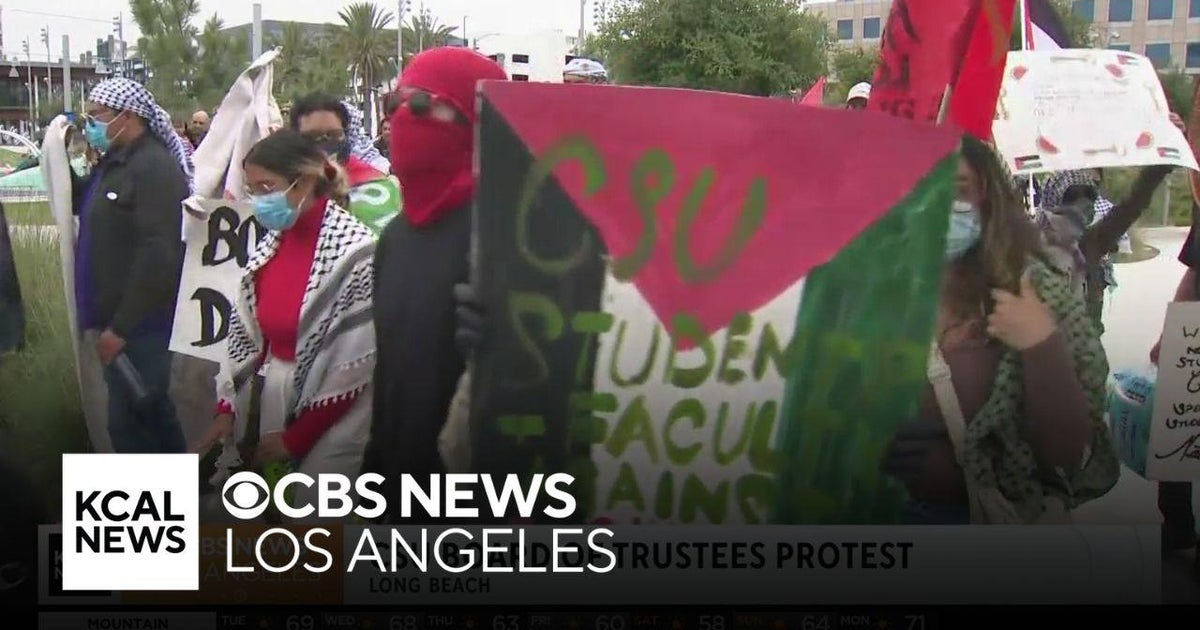 Protests at CSU Long Beach's Board of Trustees Meeting as pro ...