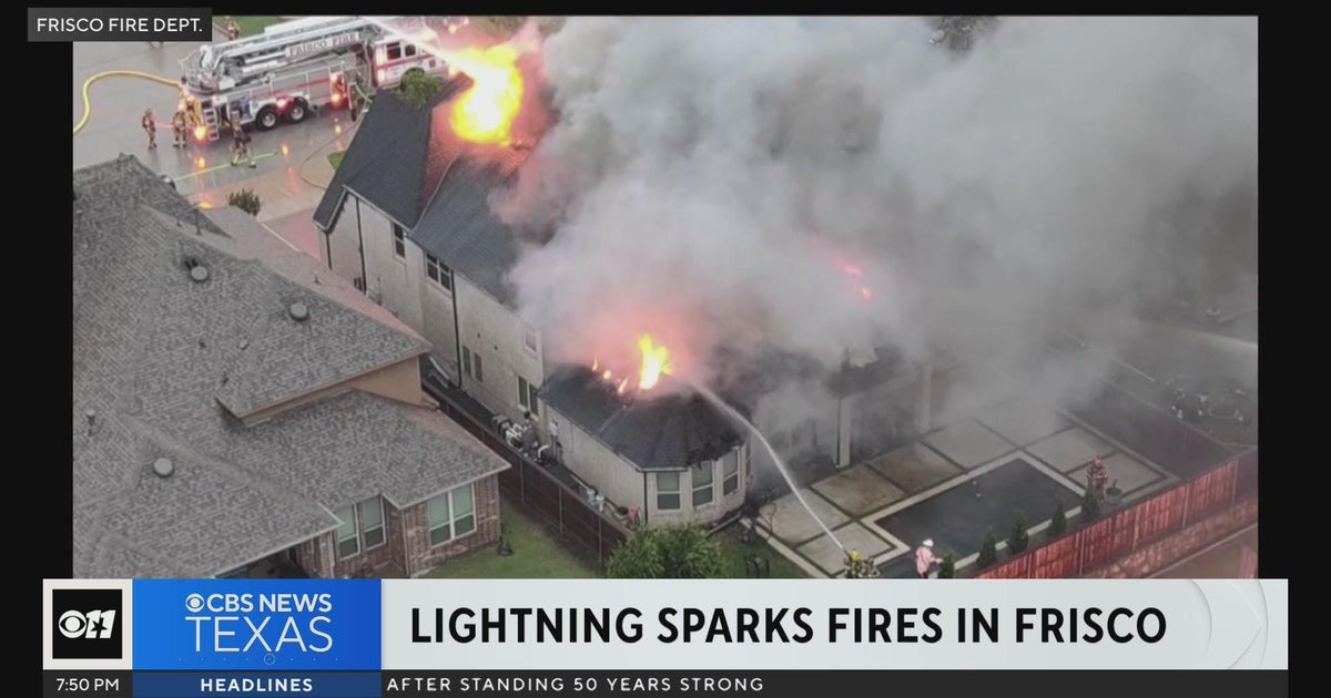 Lightning sparks fires in Frisco, Fort Worth - CBS Texas