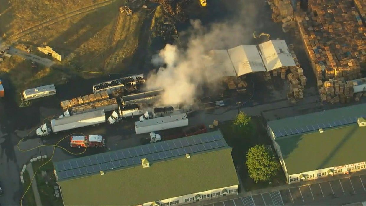 Fire at pallet yard in Burlington County, New Jersey under control ...