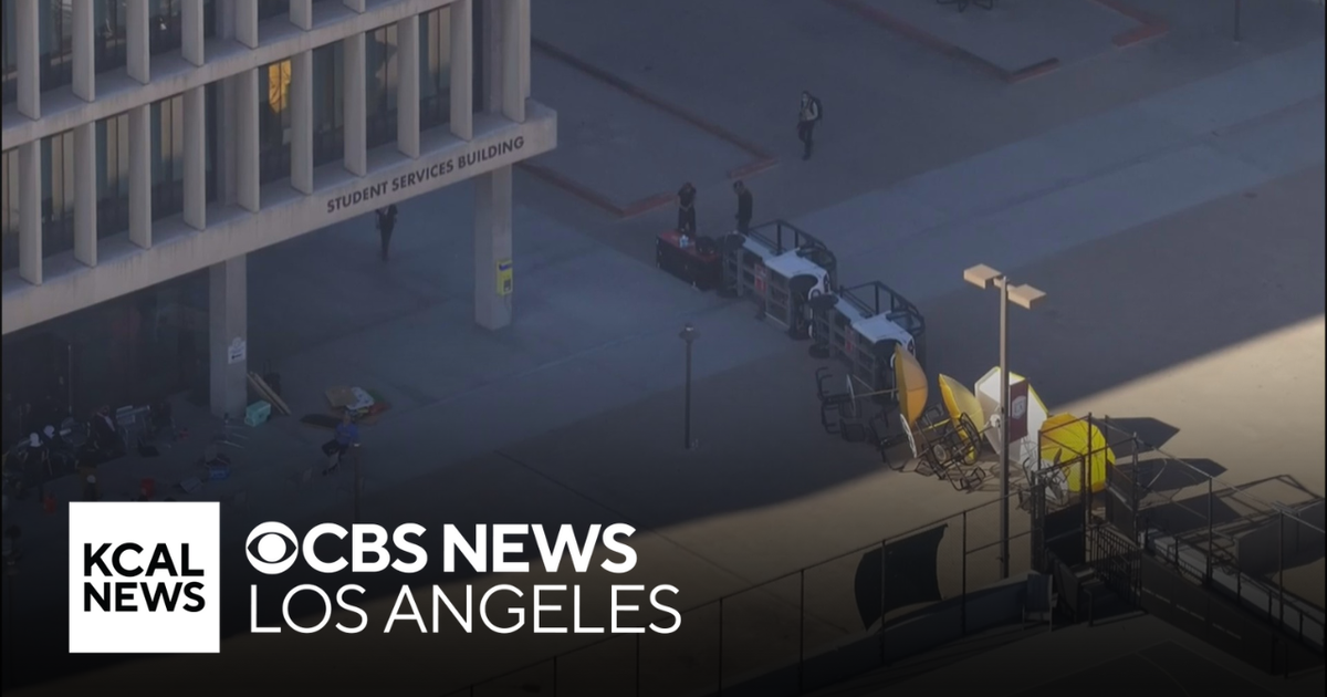 Small group of protesters take over building at Cal State LA - CBS Los ...