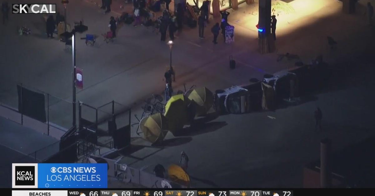 Protesters enter campus building at Cal State LA - CBS Los Angeles