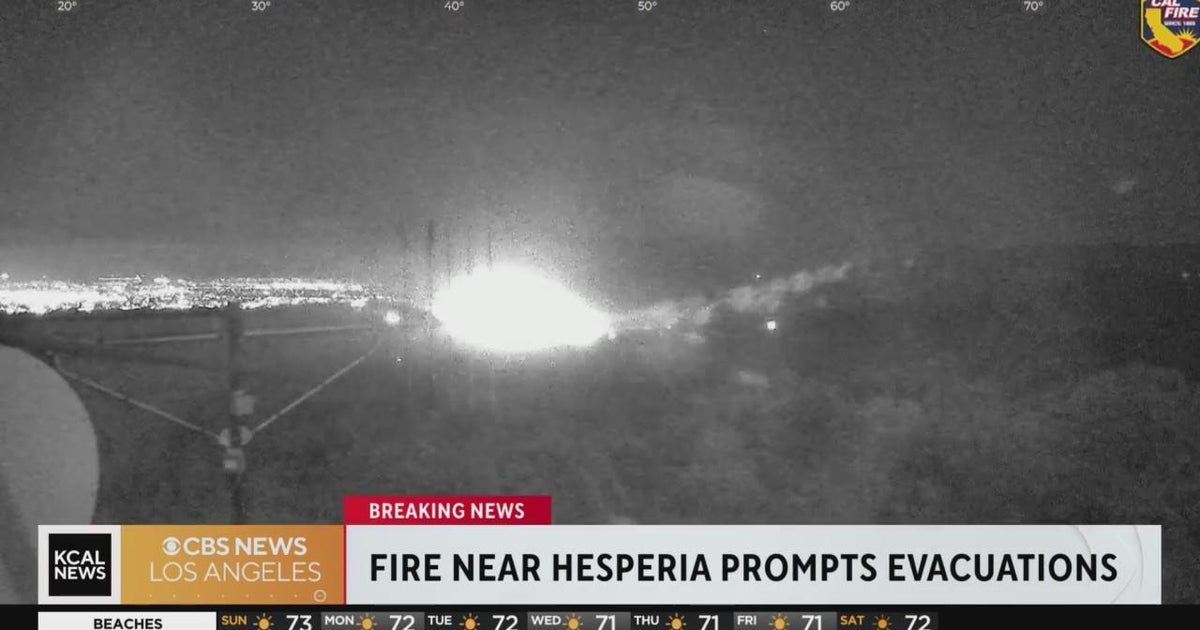 1,100-acre brush fire in Hesperia at 5-percent containment - CBS Los ...