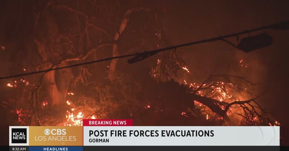 Wind-fueled 'Post Fire' grows to 11,000-acres near Gorman - CBS Los Angeles