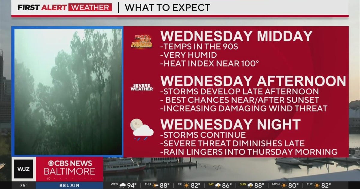 Weather Alert Day for strong to severe storms in Maryland - CBS Baltimore