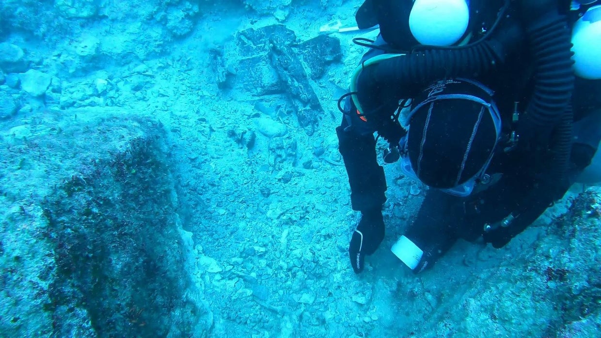 Divers exploring ancient shipwreck where human remains were found off ...