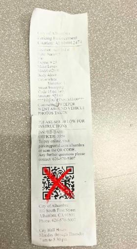 Alhambra police warn of scammers placing fake parking tickets on ...