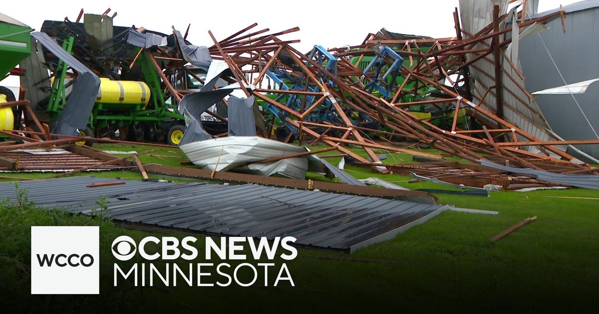Central Minnesota family picks up damage from weekend storms - CBS ...