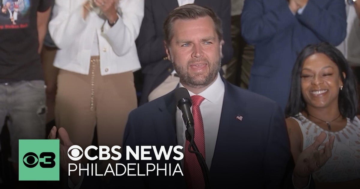 Trump supporters flock to JD Vance's first rally in Philadelphia - CBS ...