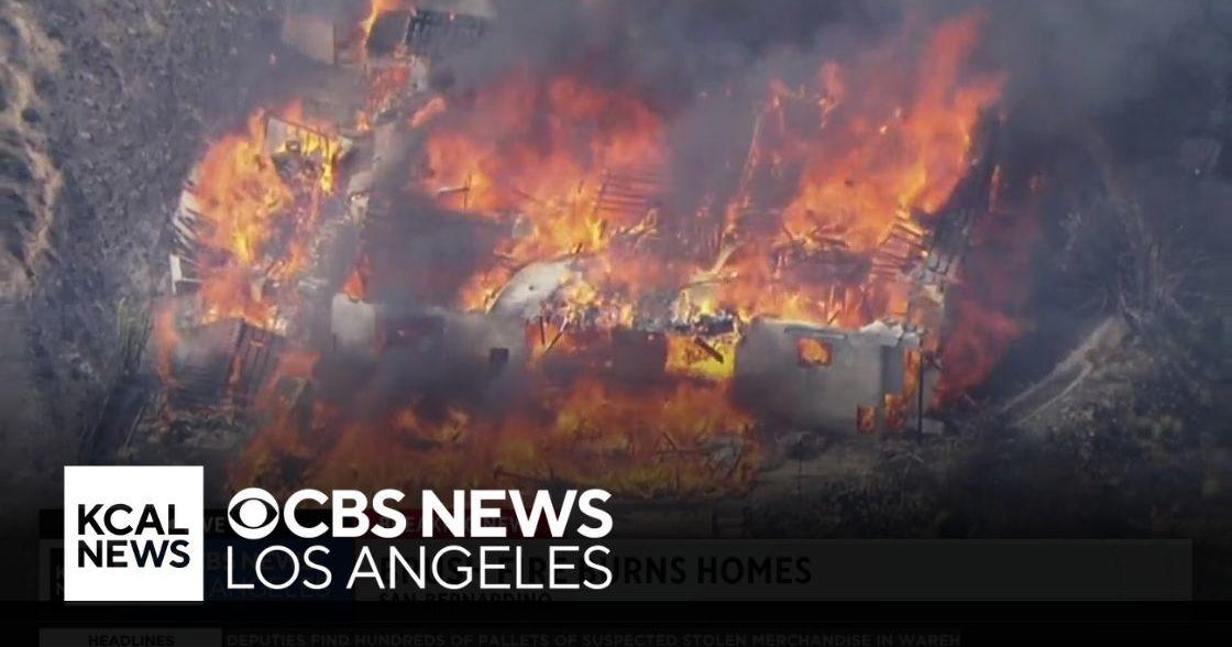 Edgehill fire in San Bernardino destroys homes - CBS Los Angeles