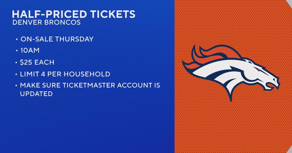 Denver Broncos half-priced tickets go on sale Thursday - CBS Colorado