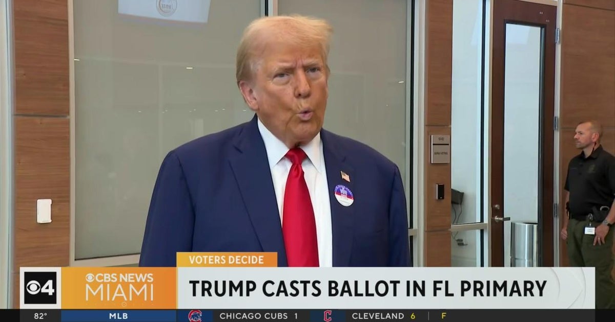 Trump casts ballot in Florida primary - CBS Miami
