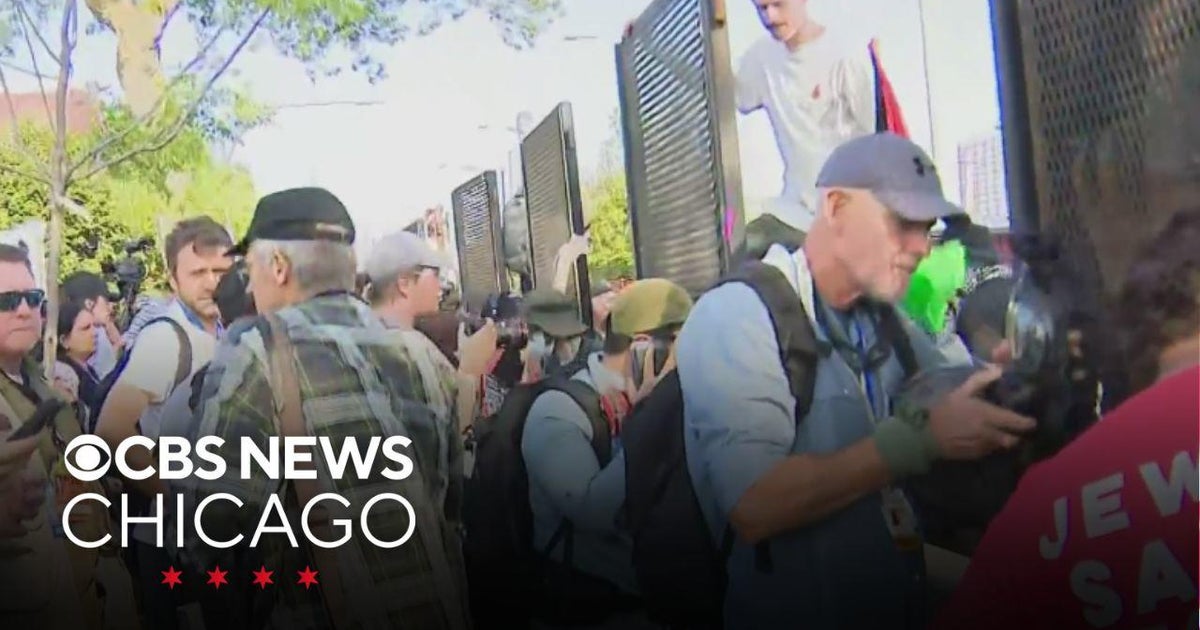Police don riot gear as pro-Palestinian protesters breach DNC security ...