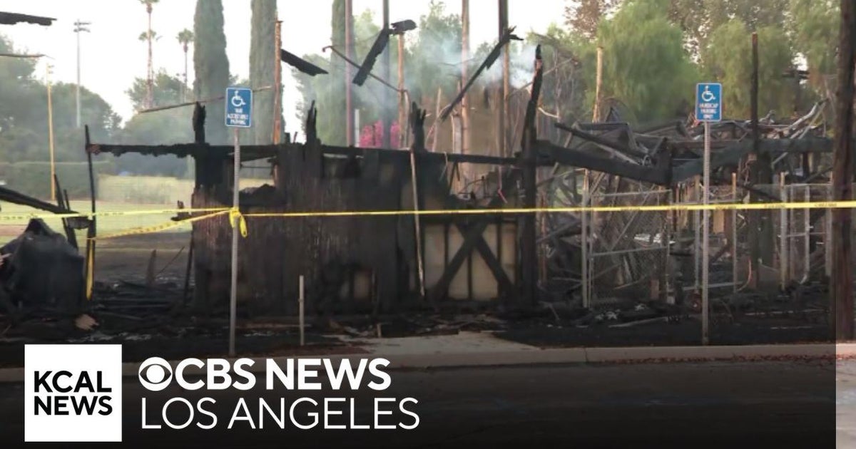 Fire destroys historic baseball field in Ontario - CBS Los Angeles
