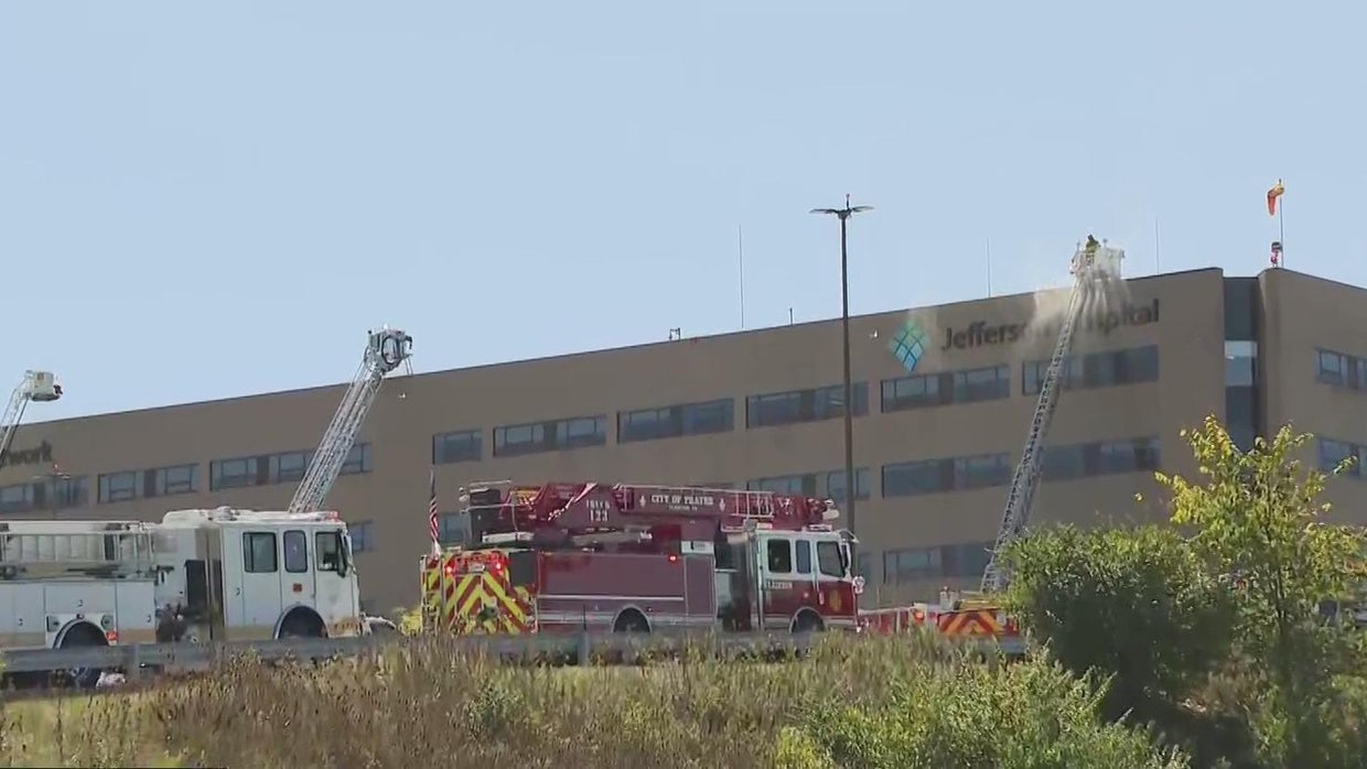 Crews fight fire on Jefferson Hospital's roof - CBS Pittsburgh