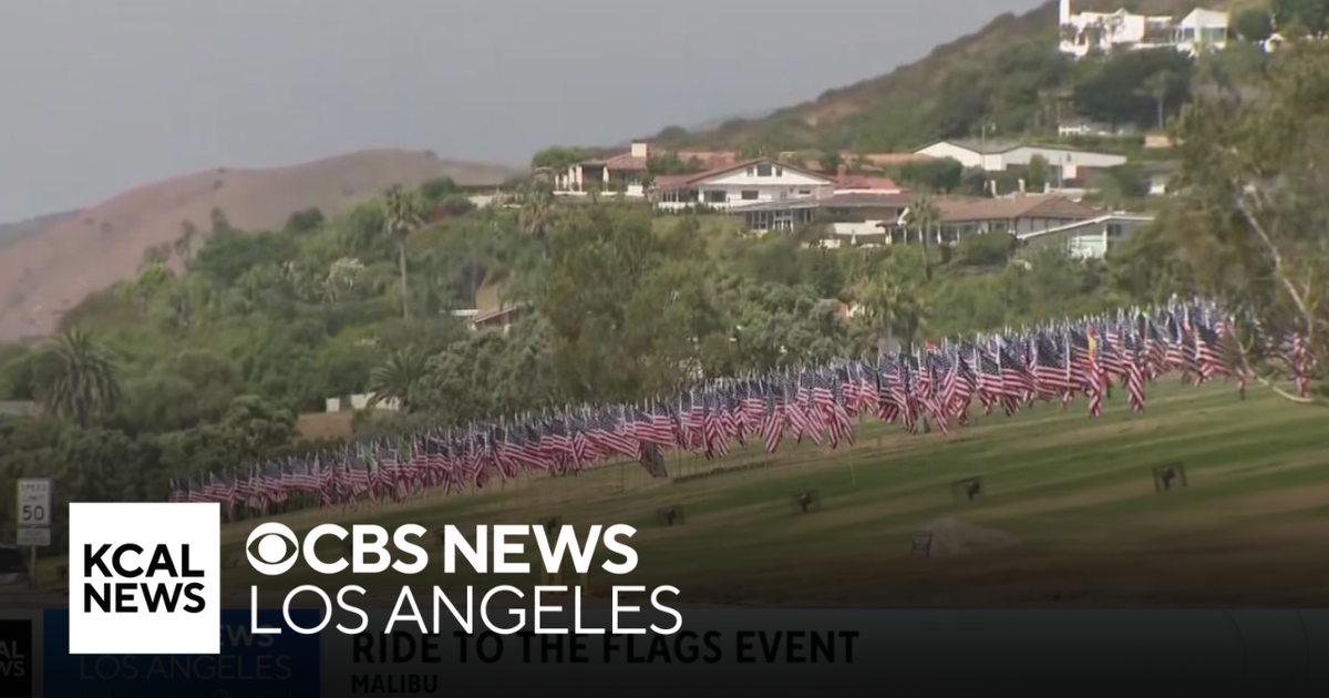 Bikers hit PCH to honor veterans in "Ride for Flags" event - CBS Los ...