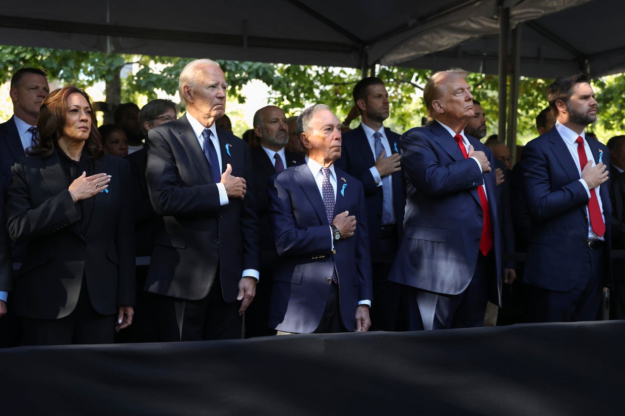 Biden, Harris, Trump, Vance appear together at 9/11 memorial ceremony ...