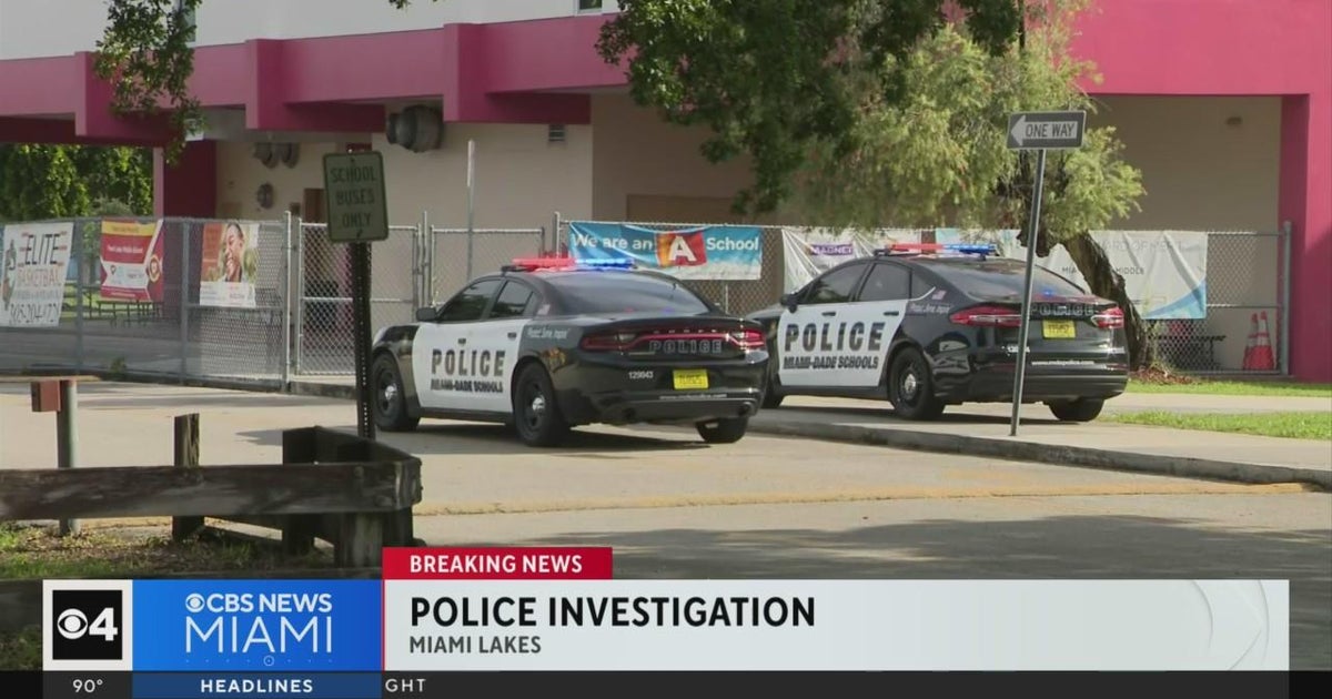 Police investigation at Miami Lakes Middle School - CBS Miami