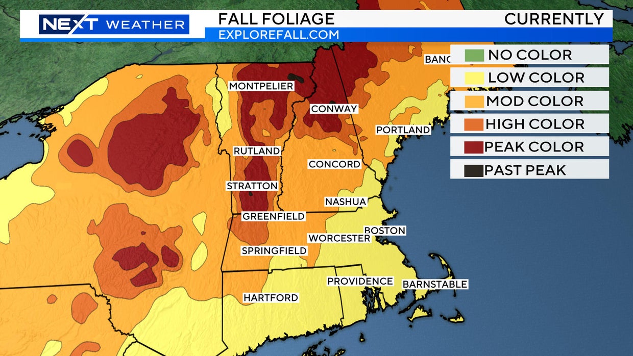 Peak foliage season is beginning in New England. Maps show which areas ...
