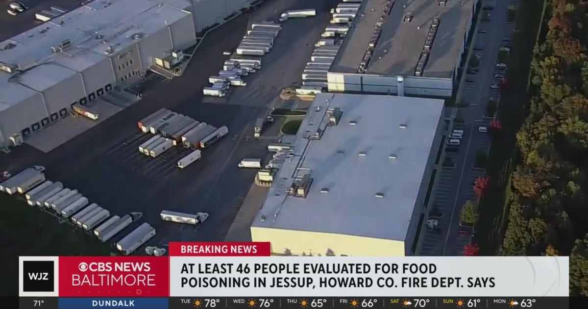 At least 46 hospitalized by food poisoning symptoms in Jessup - CBS Baltimore