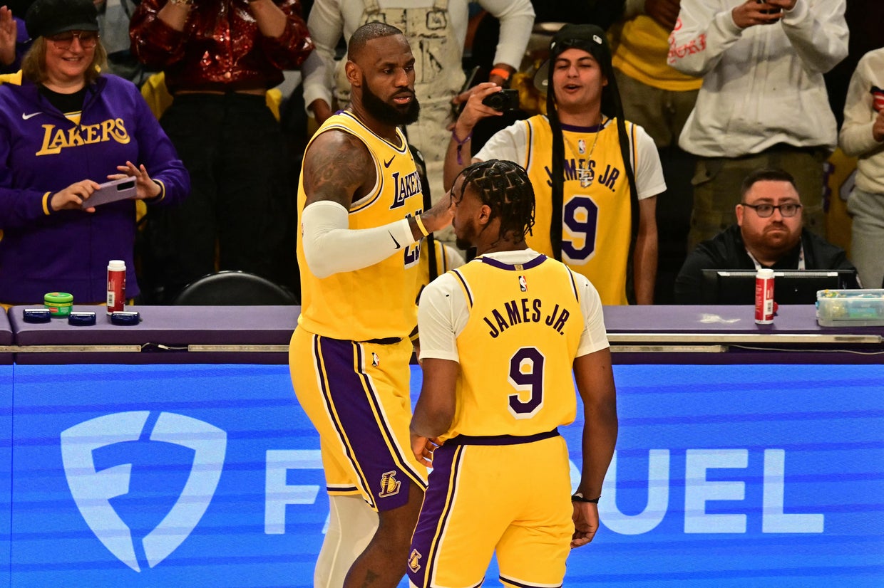 LeBron and Bronny James make history as the NBA's first father-son duo ...
