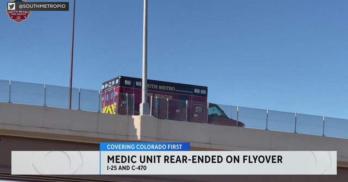 South Metro Fire Rescue ambulance rear-ended on C470 ramp - CBS Colorado