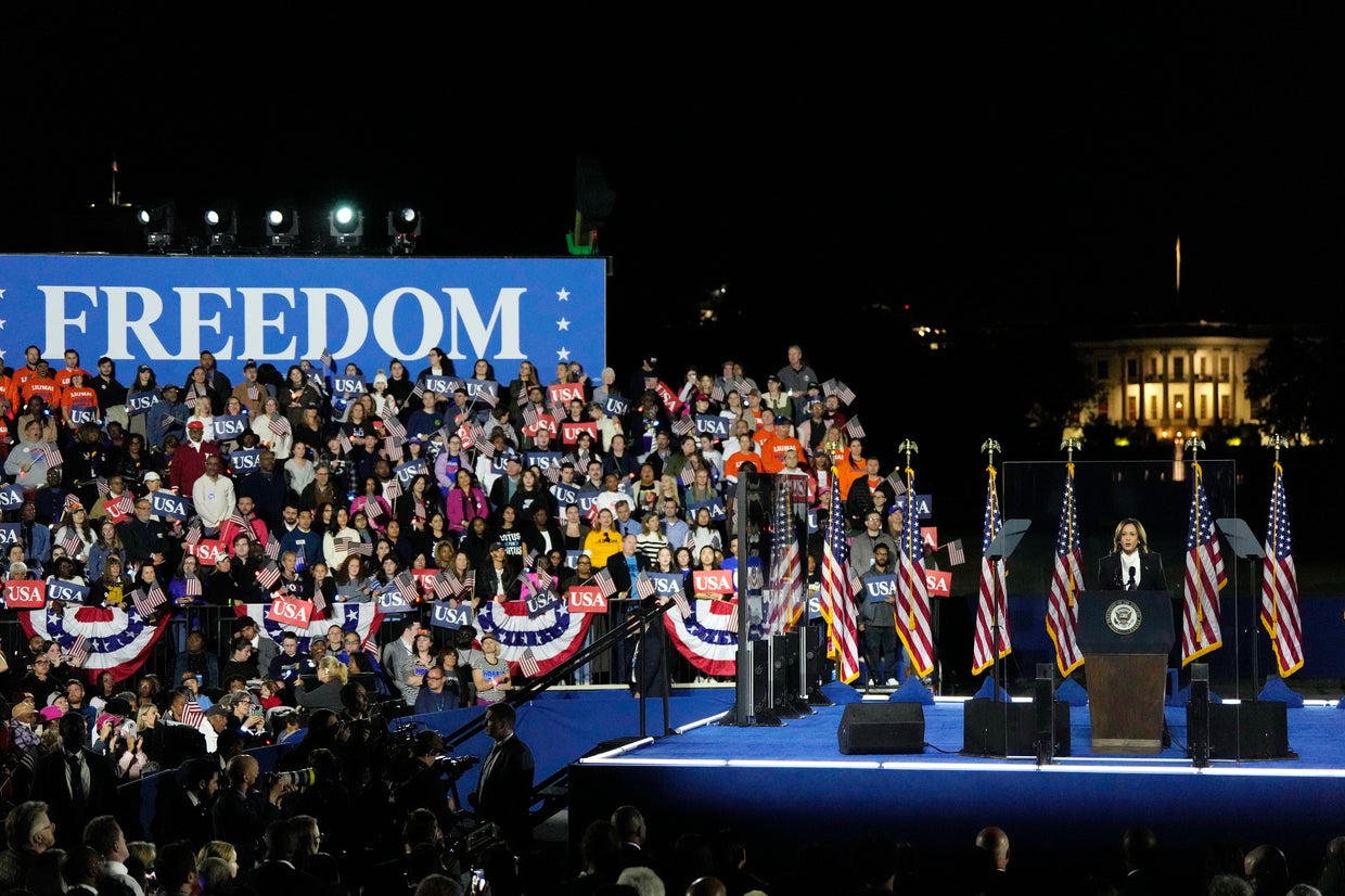 Harris gives closing argument speech at the Ellipse, offering "a ...