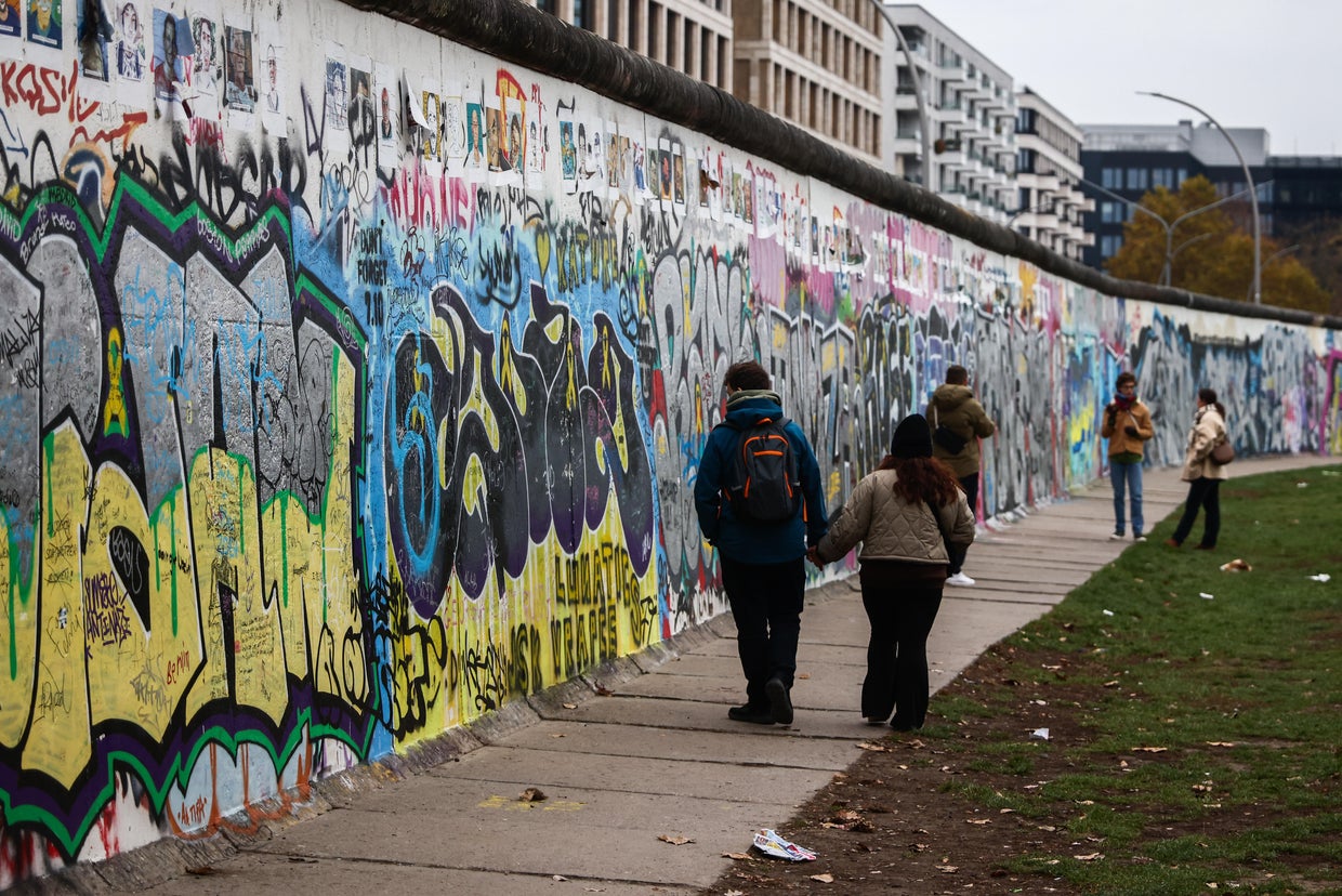 The Berlin Wall came down 35 years ago today. Fragments of the famous ...