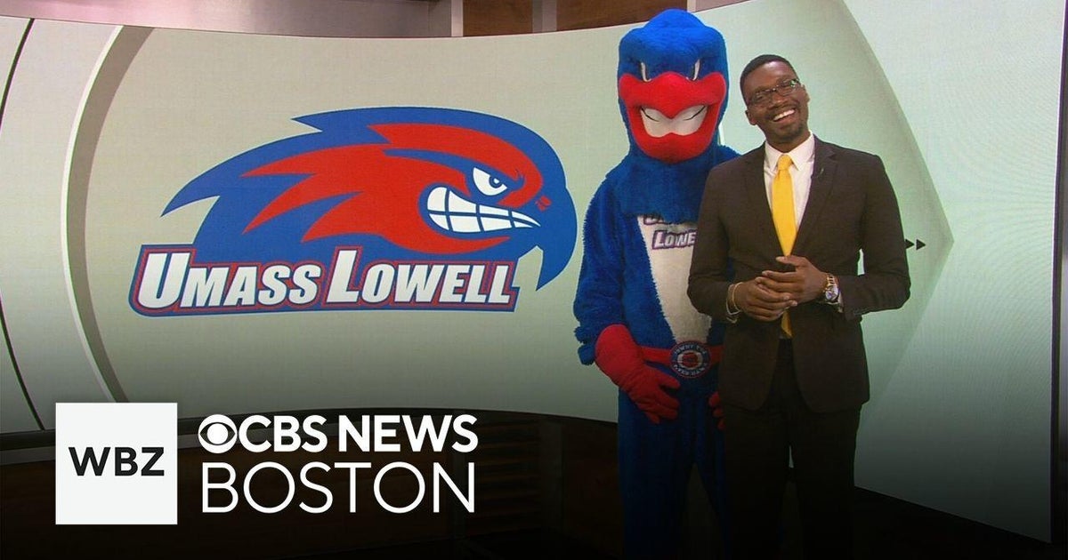 UMass Lowell mascot is actually WBZ-TV's Jason Mikell for a day - CBS ...