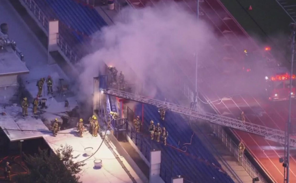 Crews put out Gardena high school athletic bleacher stand fire - CBS ...