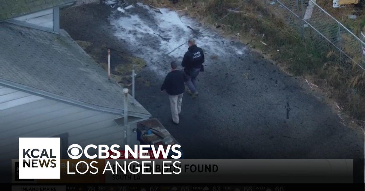 Firefighters discover a burned body after responding to a small fire in South LA - CBS Los Angeles