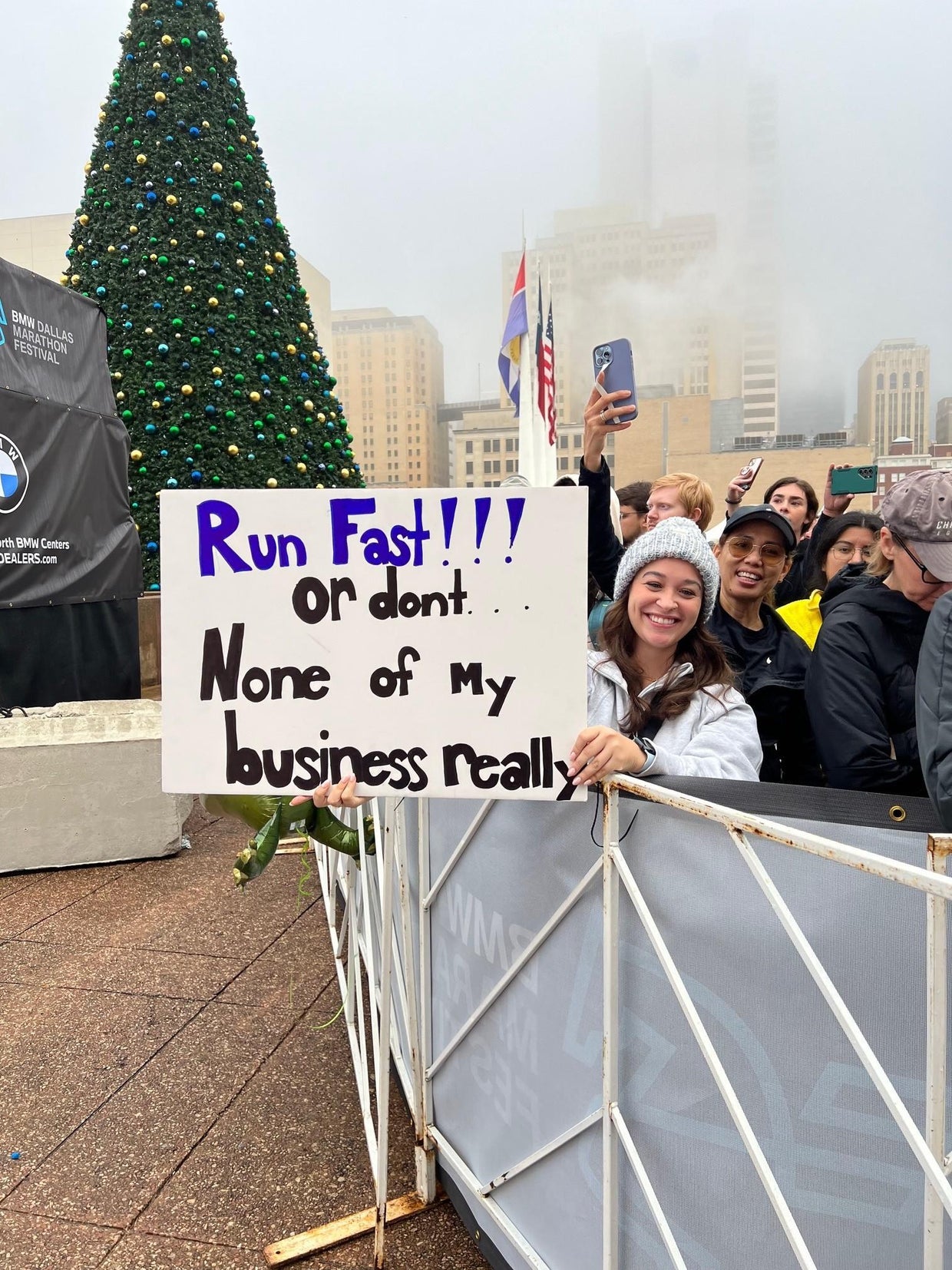 BMW Marathon photo gallery: Fans cheer on runners with creative signs