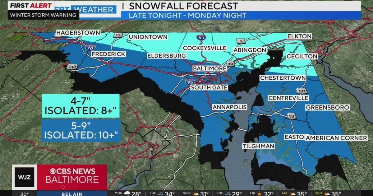 Wintry weather expected to bring snowfall to Maryland - CBS Baltimore