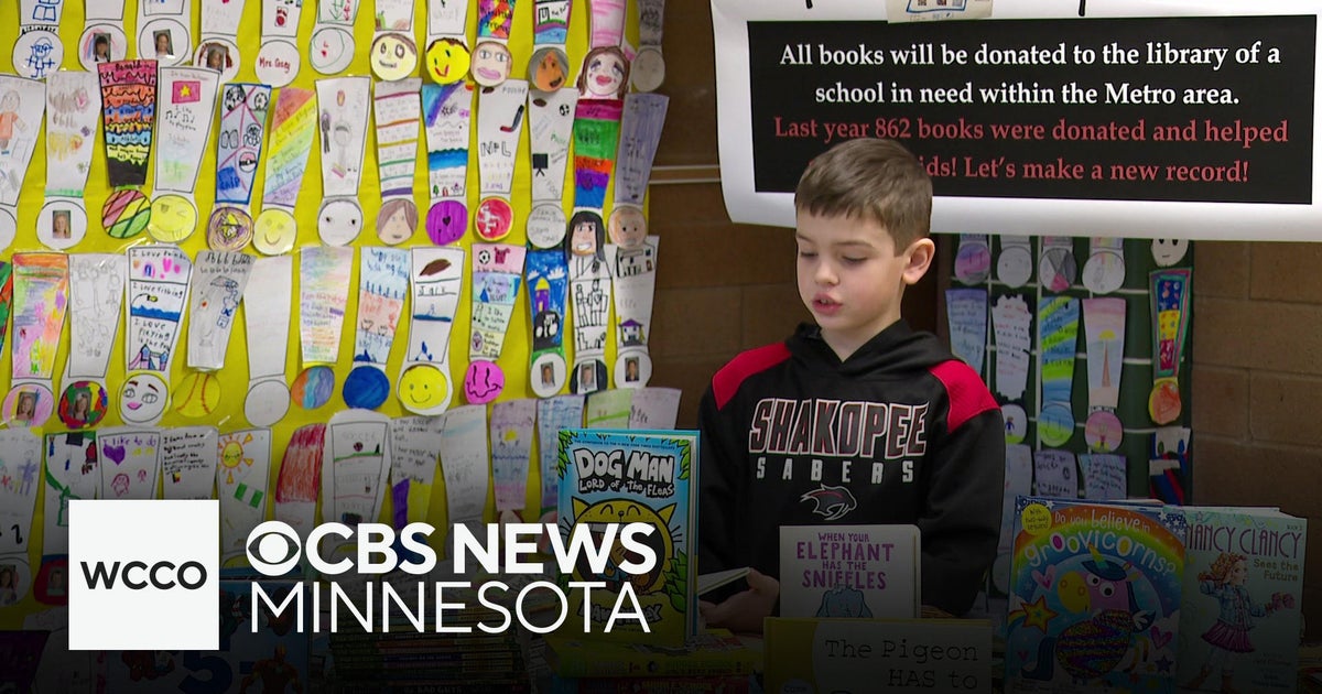 Shakopee third grader helps bring books to underserved schools - CBS ...