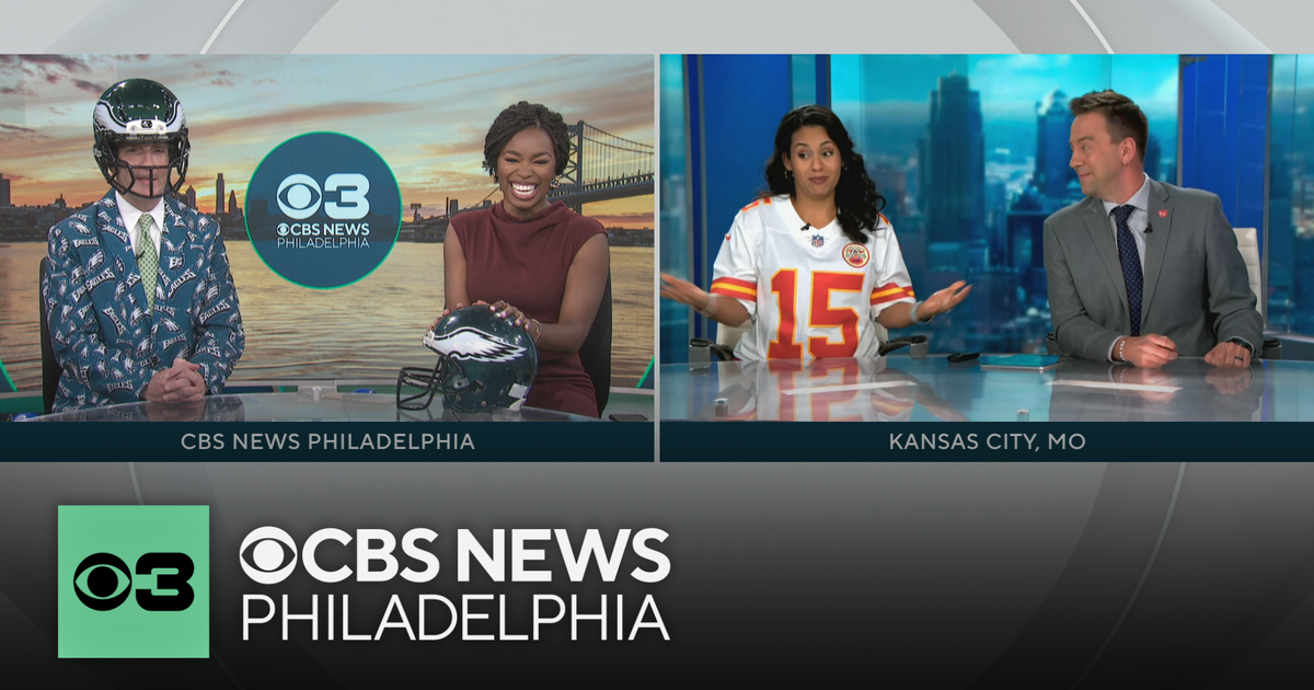 CBS New Philadelphia's Jim and Janelle bet Kansas City anchors Eagles ...